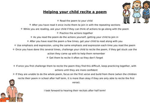 'How to recite a poem' information sheet | Teaching Resources