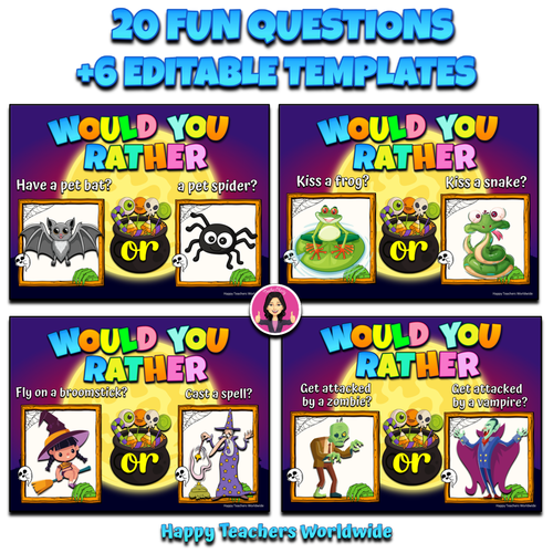 HALLOWEEN Would You Rather Fun Questions | Teaching Resources