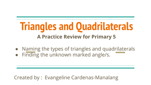 Triangles and Quadrilaterals | Teaching Resources