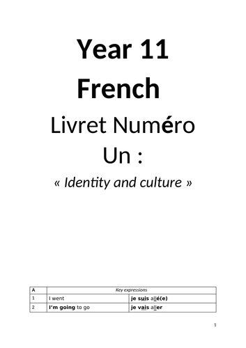 booklet "identity and culture" | Teaching Resources