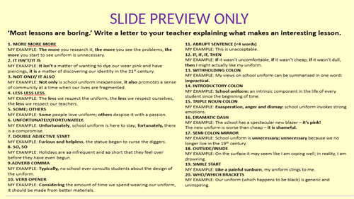 Paper 2 Question 5 Upgrading sentences | Teaching Resources