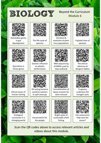 Biology Beyond the Curriculum- Module 6 (OCR Biology A) | Teaching ...
