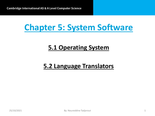 AS/A level - Computer Science -Chapter 5: System Software | Teaching ...