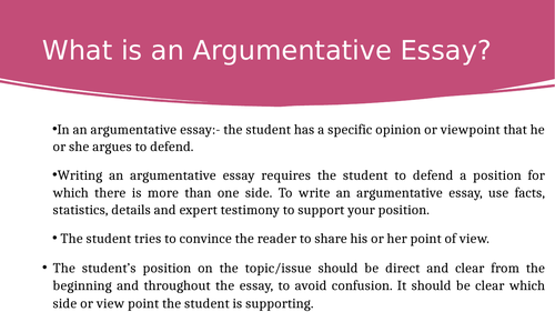Argumentative Essay- How to write an Argumentative Essay. | Teaching ...