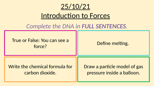 P1 1.1 Introduction to Forces | Teaching Resources