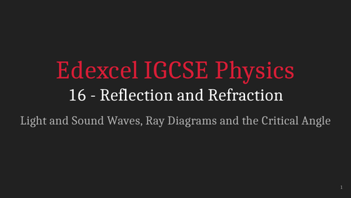 Edexcel Igcse Physics Lecture 16 Reflection And Refraction Teaching