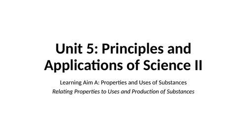 BTEC Level 3 Applied Science Unit 5 Learning Aim A1 (Chemistry ...