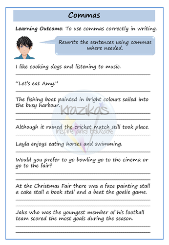 Functional Skills English - Entry Level 3 - Punctuation - Commas ...