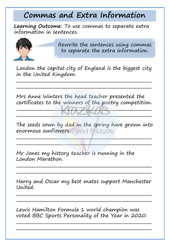 Functional Skills English - Entry Level 3 - Punctuation - Commas ...