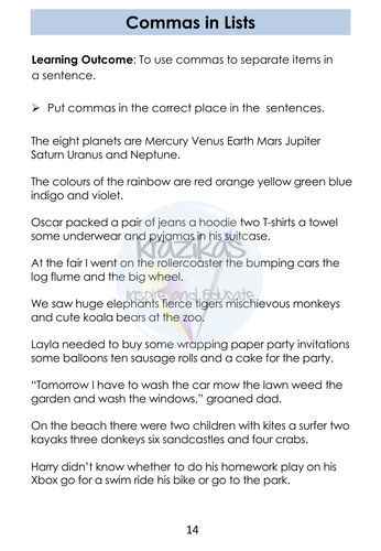 Functional Skills English - Entry Level 3 - Punctuation - Commas ...