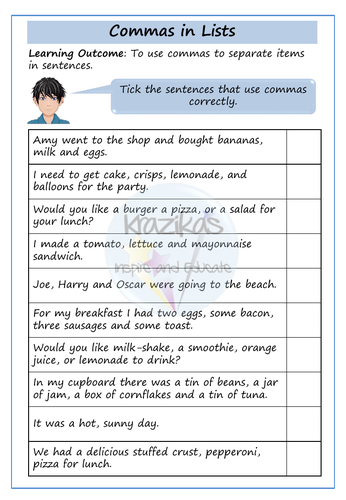 Functional Skills English - Entry Level 3 - Punctuation - Commas ...
