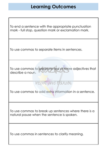 Functional Skills English - Entry Level 3 - Punctuation - Commas ...