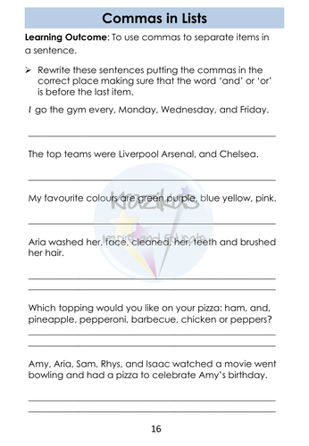 Functional Skills English - Entry Level 3 - Punctuation - Commas ...