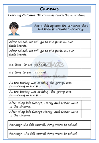 Functional Skills English - Entry Level 3 - Punctuation - Commas ...