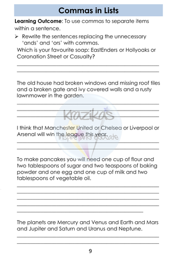 Functional Skills English - Entry Level 3 - Punctuation - Commas ...