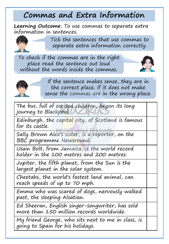 Functional Skills English - Entry Level 3 - Punctuation - Commas ...