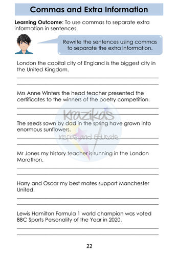 Functional Skills English - Entry Level 3 - Punctuation - Commas ...