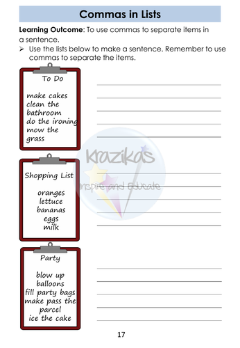 Functional Skills English - Entry Level 3 - Punctuation - Commas ...