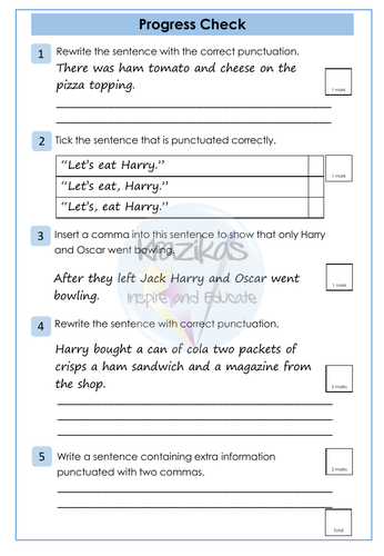 Functional Skills English - Entry Level 3 - Punctuation - Commas ...