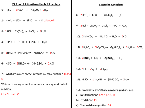 AQA GCSE 9-1 Chemistry Unit 4 Chemical Changes 4.2 Reactions of acids ...