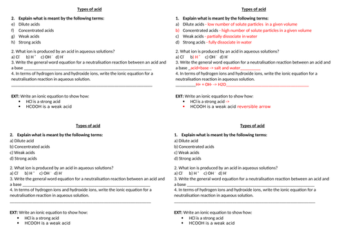 AQA GCSE 9-1 Chemistry Unit 4 Chemical Changes 4.2 Reactions of acids ...