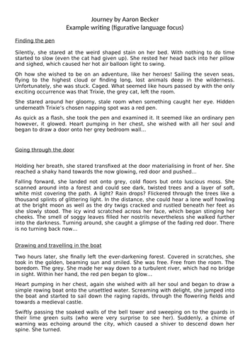 Examples - Journey by Aaron Becker | Teaching Resources