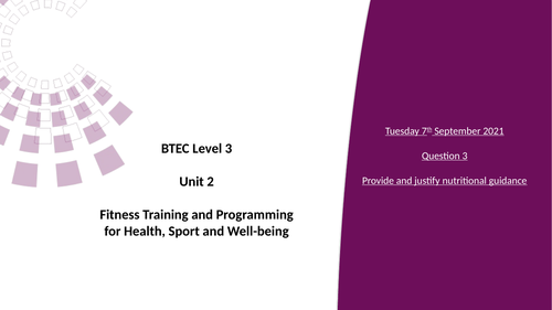 BTEC Sport L3 Unit 2 Question 3 Pack | Teaching Resources