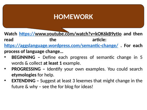 OCR A Level English Language: LANGUAGE CHANGE | Teaching Resources