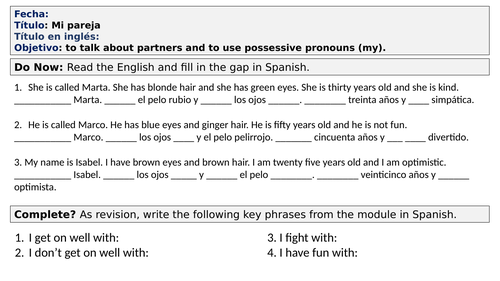 GCSE Spanish, Module 1: Me, my family and friends | Teaching Resources