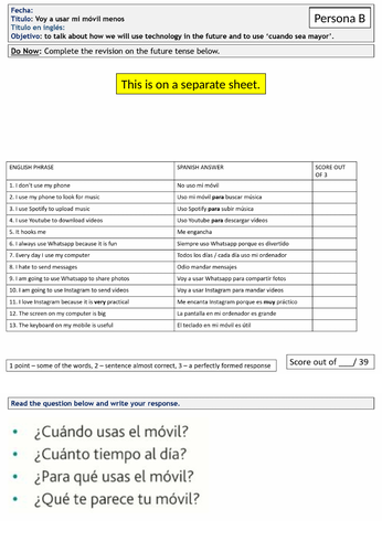 GCSE Spanish, Module 2: Technology in every day life | Teaching Resources