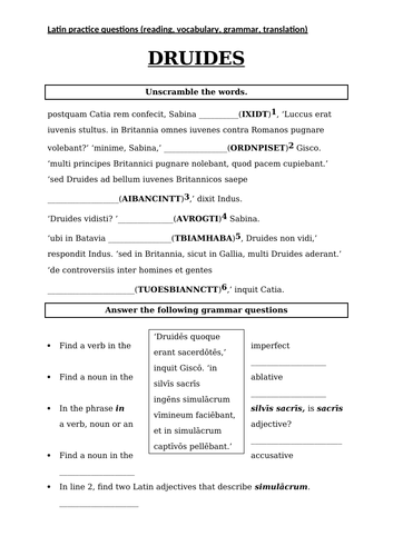 Latin KS3, KS4 Suburani worksheets | Teaching Resources
