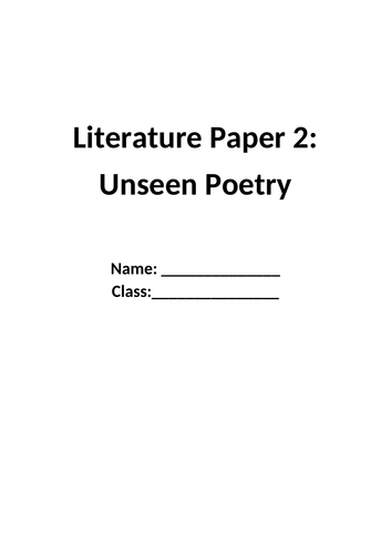 Unseen poetry bundle | Teaching Resources