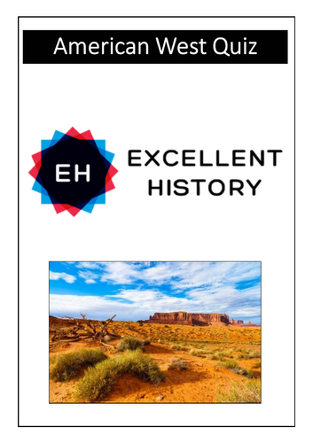 American West Revision Quiz - Six Rounds | Teaching Resources
