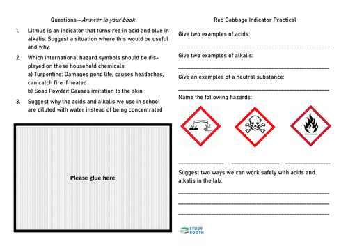Red cabbage KS2 KS3 science practical worksheet | Teaching Resources