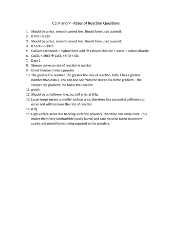 AQA GCSE 9-1 Chemistry Unit 6 The rate and extent of chemical change 6. ...
