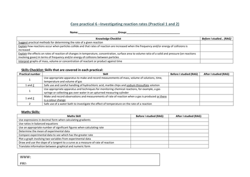 AQA GCSE 9-1 Chemistry Unit 6 The rate and extent of chemical change 6. ...