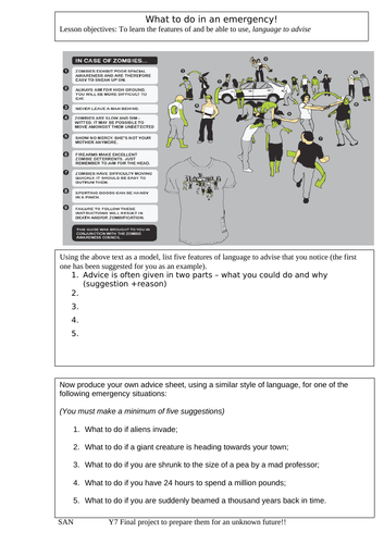 In case of Zombies | Teaching Resources