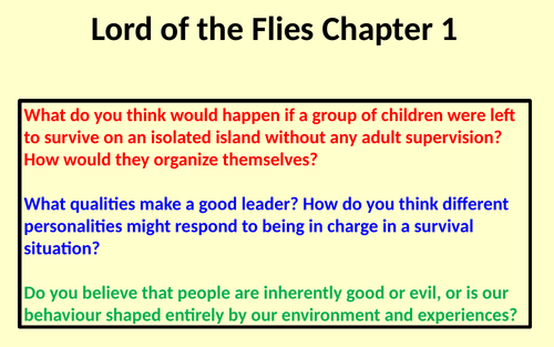Lord of the Flies - 12 Lessons on 12 Chapters | Teaching Resources