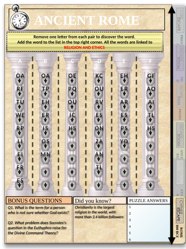Religion & Ethics Escape Room | Teaching Resources