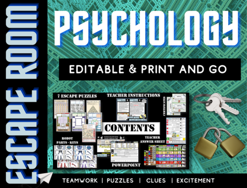 Psychology Escape Room | Teaching Resources