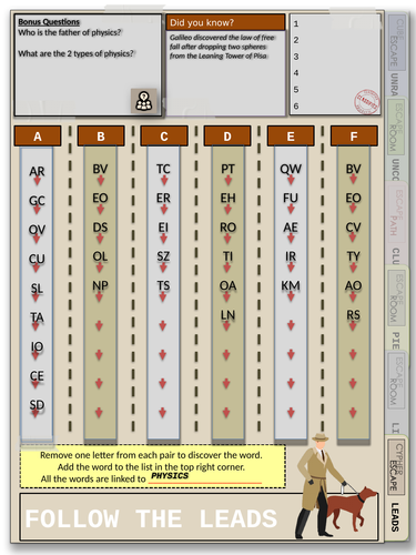 Physics Escape Room | Teaching Resources