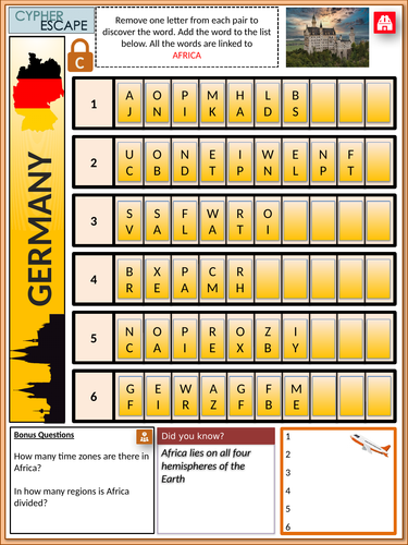 Africa Geography Escape Room | Teaching Resources