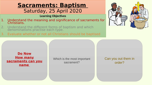 Sacraments and Baptism: AQA Christianity Practices | Teaching Resources