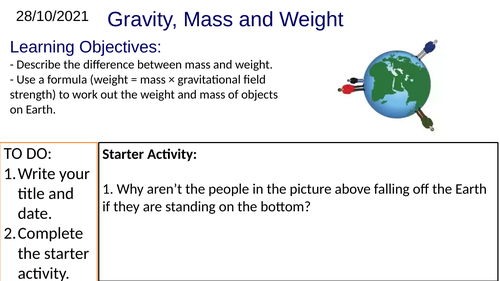 KS3 Physics Gravity, Mass and Weight: Complete Lesson | Teaching Resources