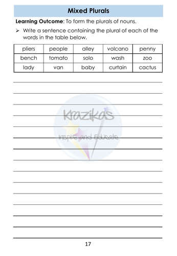Functional Skills English - Entry Level 3 - Plurals Workbook | Teaching ...