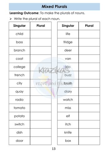 Functional Skills English - Entry Level 3 - Plurals Workbook | Teaching ...