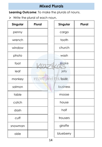 Functional Skills English - Entry Level 3 - Plurals Workbook | Teaching ...