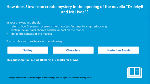 Dr Jekyll and Mr Hyde Extended Writing Tasks 1 & 2 | Teaching Resources