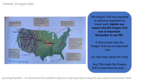 Edexcel 9-1 Lesson 5 the Donner Party | Teaching Resources