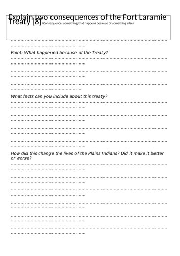 Edexcel 9-1 Lesson 9 The Fort Laramie Treaty | Teaching Resources